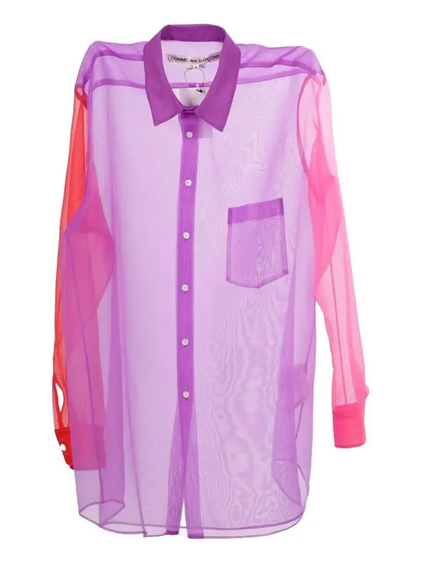 Comme Des Garçons Organza Box-pleat Shirt - Purple