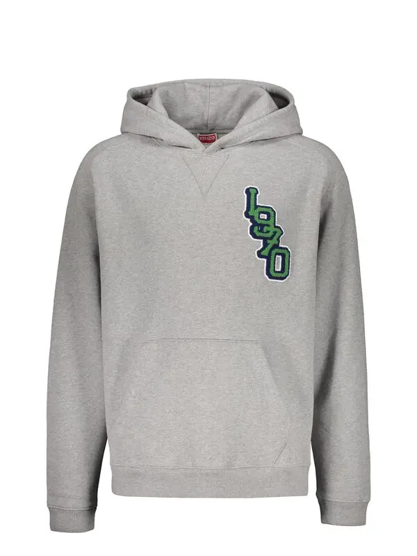 Kenzo Logo Tiger Patch Hoodie - Gray