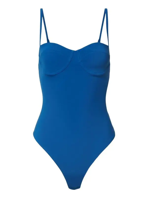 ANINE BING Sleeveless Logo Jumpsuit With Adjustable Straps - Blue