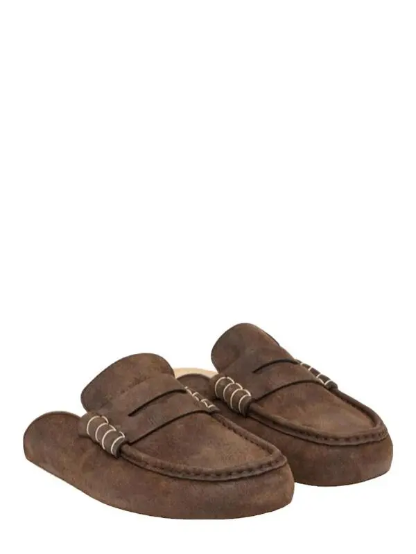 J.W.ANDERSON Round Toe Mules - Maroon