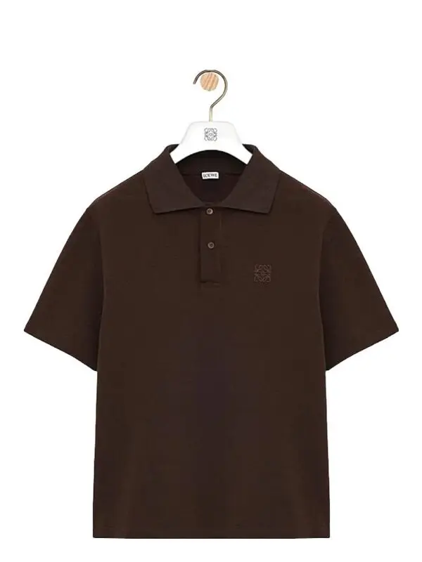 Loewe Embroidered Short-sleeved Polo Shirt - Black