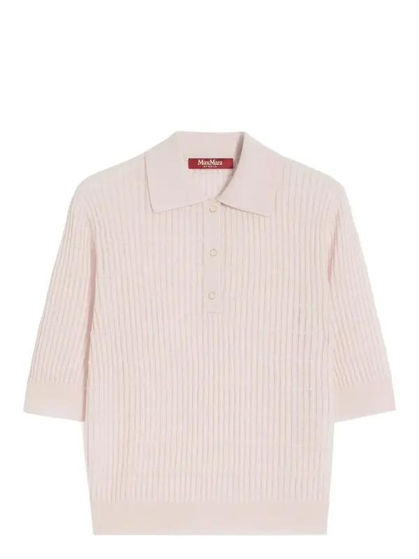 Max Mara Gallo Knitted Polo Shirt - Pink