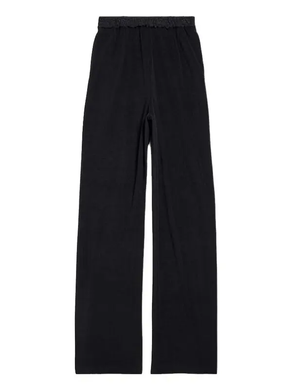 Balenciaga Lace Detailed Wide-leg Pants - Black