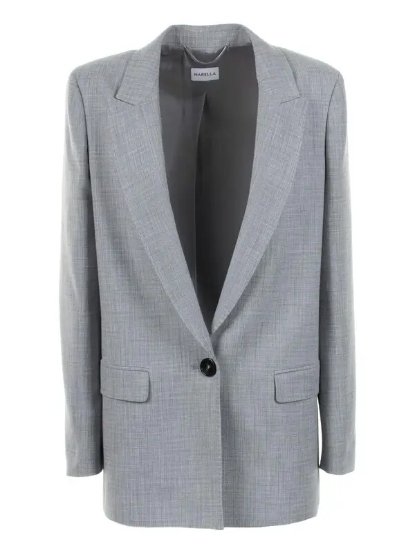 Marella Single-buttoned Blazer - Light Gray