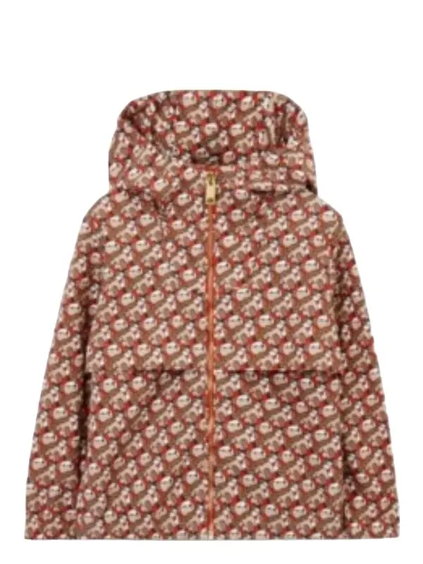 Burberry Thomas Bear Print Hooded Cotton Jacket - Brown