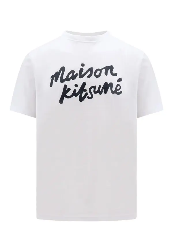 Maison Kitsuné Logo Printed Crewneck T-shirt - White