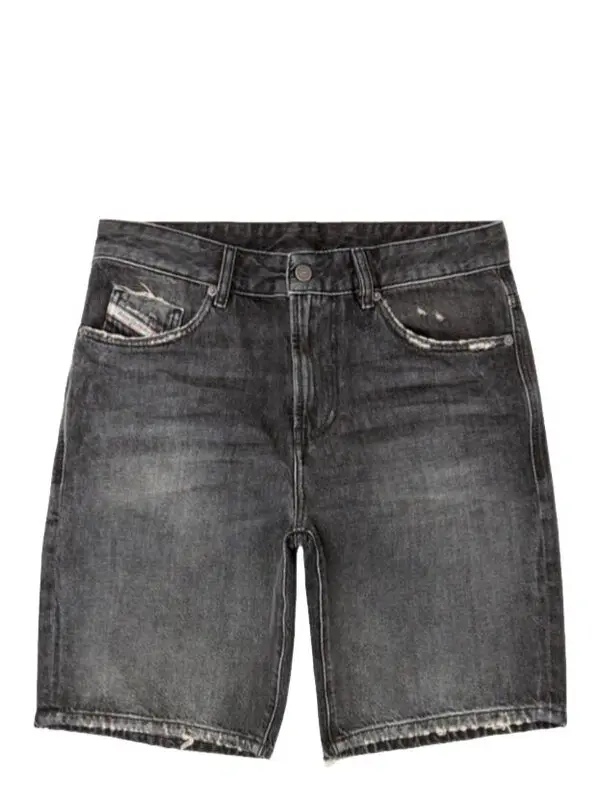 DIESEL® D-fin Distressed Denim Shorts - Black