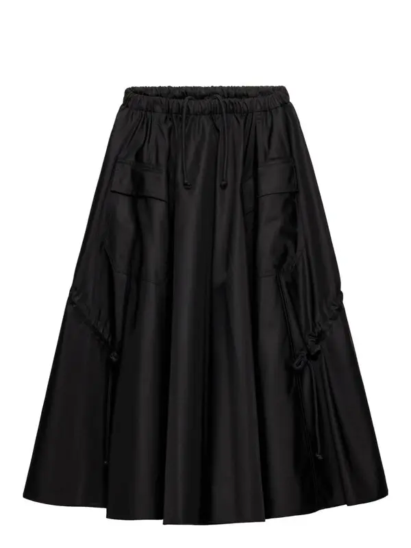Prada Elasticated Waistband Midi Skirt - Black