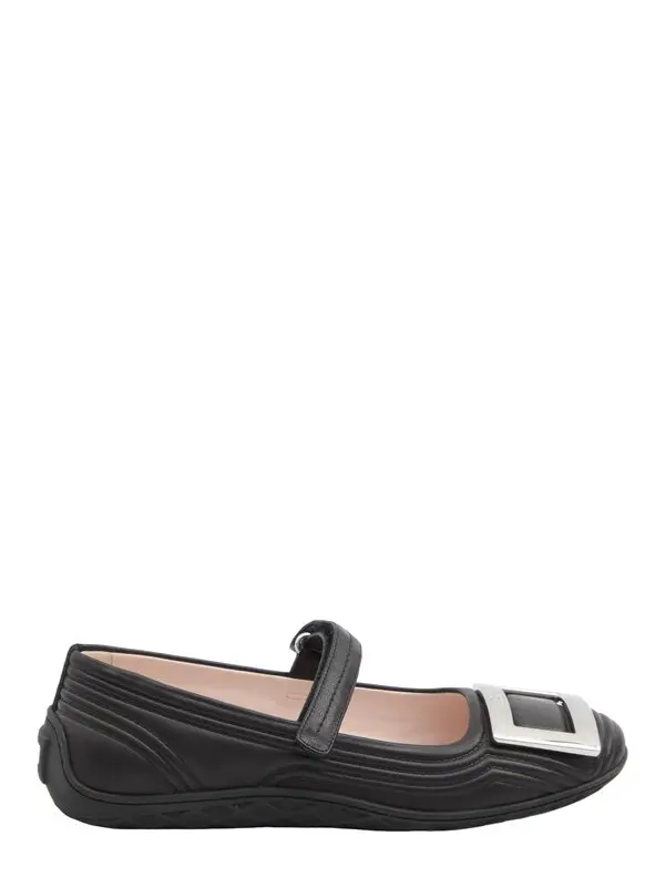 ROGER VIVIER Buckle Detail Ballet Flats - Black