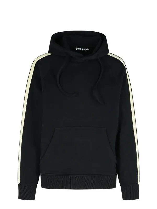 Palm Angels Curved Logo Hoodie - Black