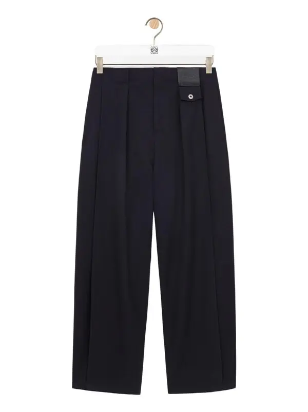 Loewe Straight Leg Pleated Trousers - Deep Navy Blue