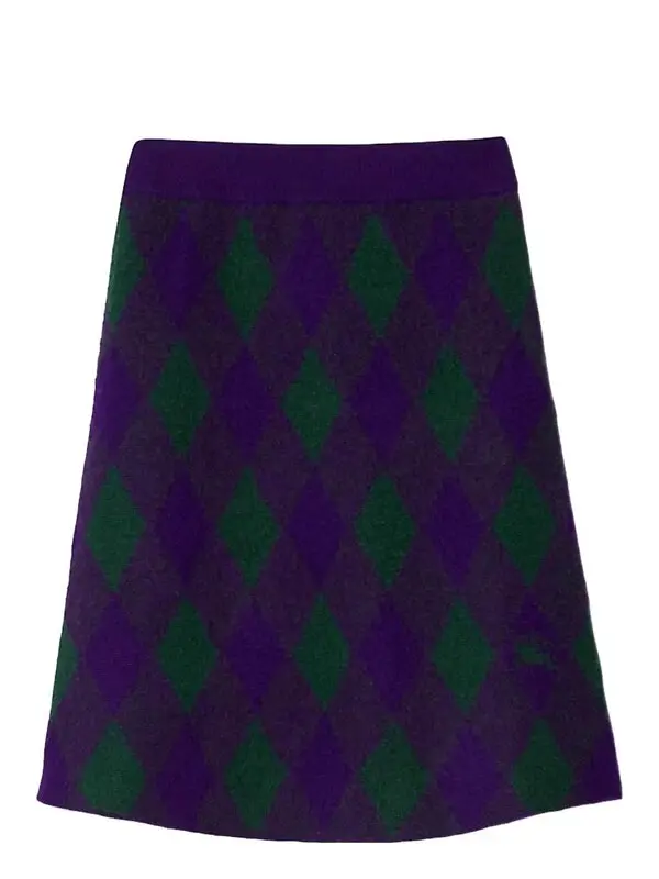 Burberry A-line Jacquard Skirt - Black
