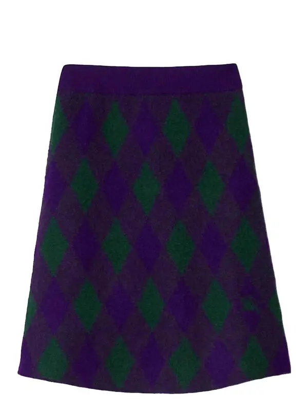 Burberry A-line Jacquard Skirt - Black