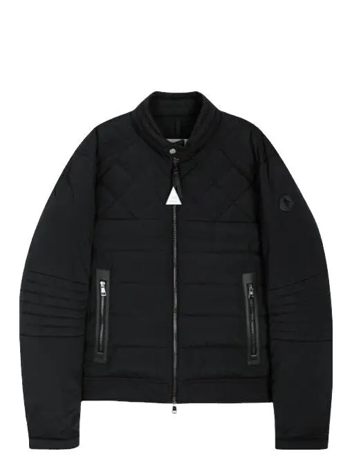 Moncler Quilted Zip-up Jacket With Zipper Pockets - Black