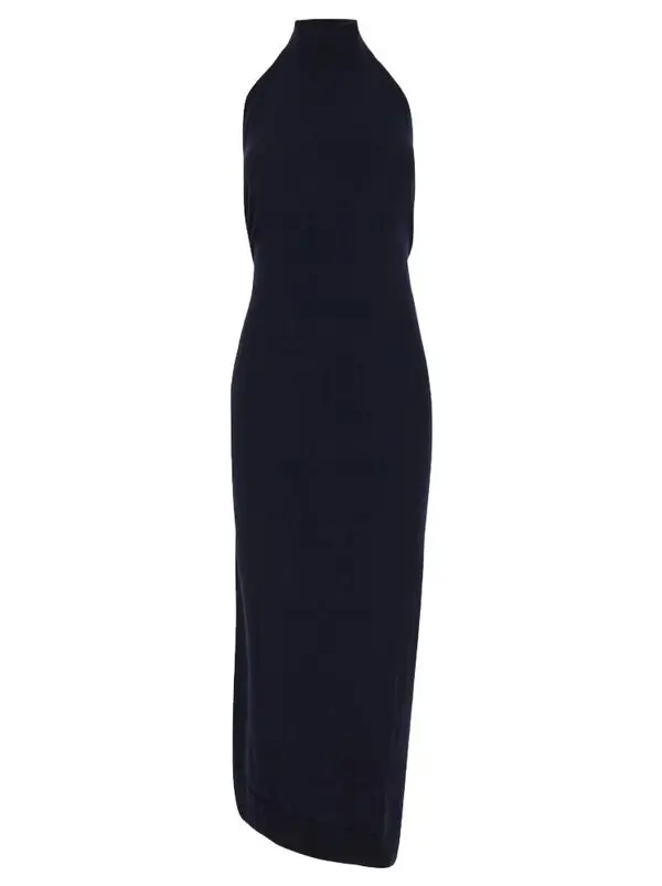 Fendi Open Back Knotted Asymmetrical Maxi Dress - Blue