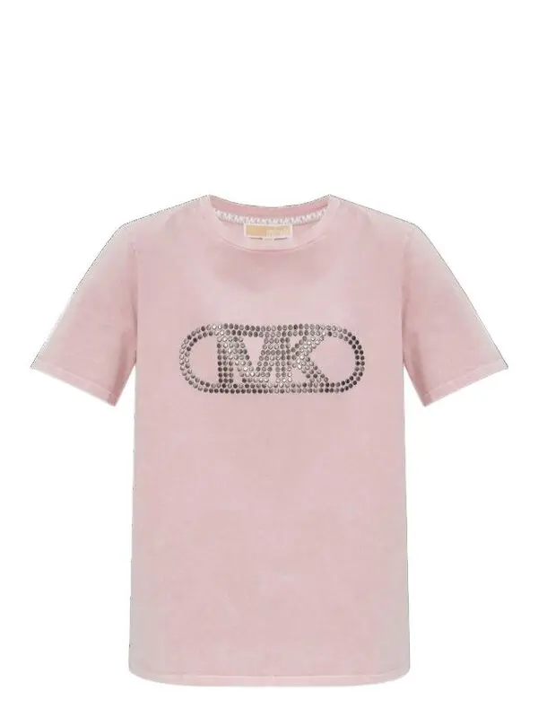Michael Kors Metallic Logo Applique T-shirt - Nude