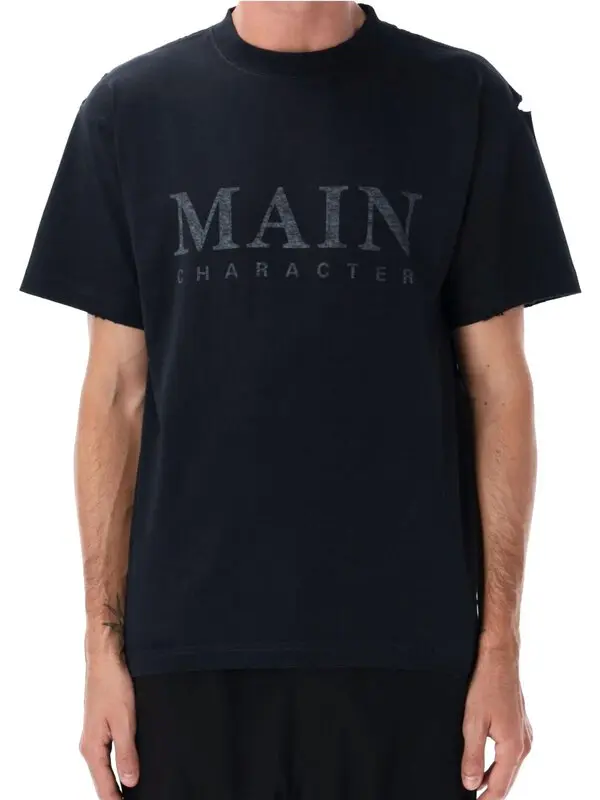 Balenciaga Distressed Crewneck T-shirt - Black