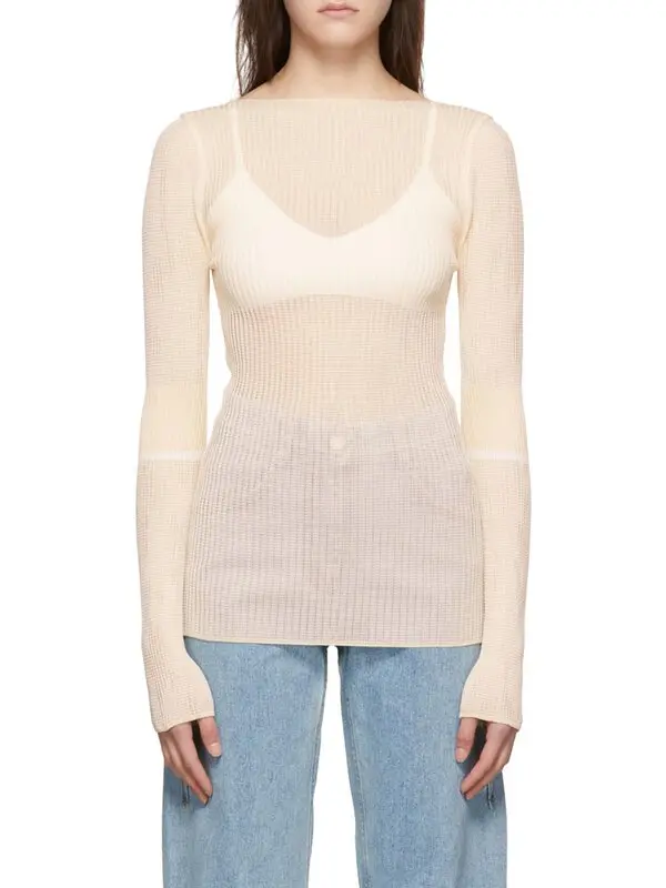 LOW CLASSIC Boat-neck Knitted Jumper - Nude