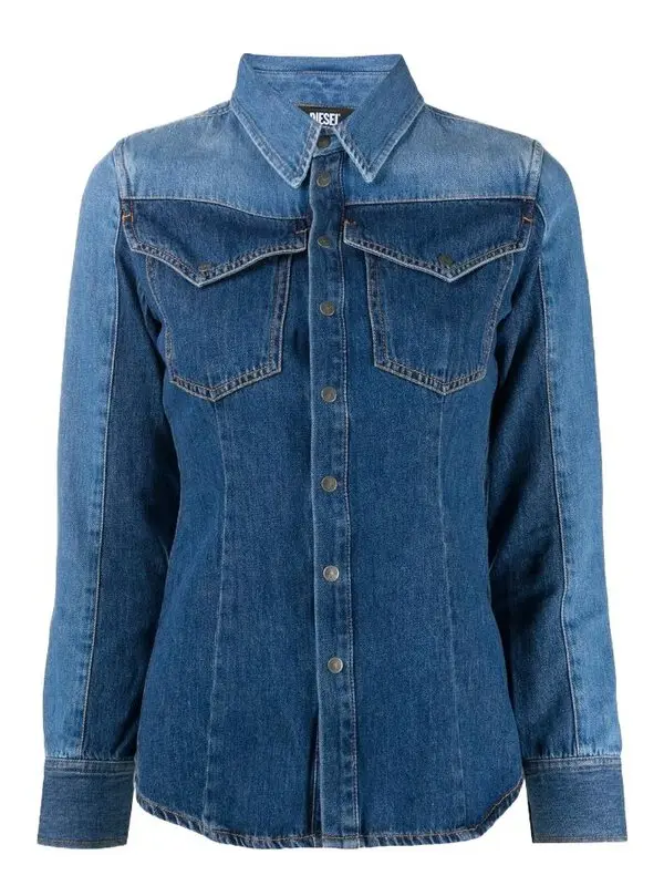 DIESEL® Flap-pocket Denim Shirt - Blue
