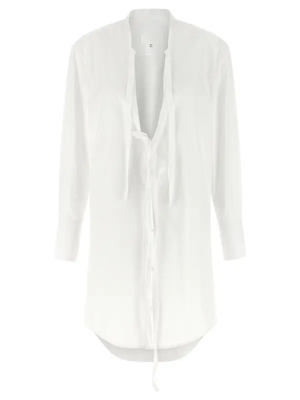 MAISON MARGIELA Tie-detail Shirt Dress - White