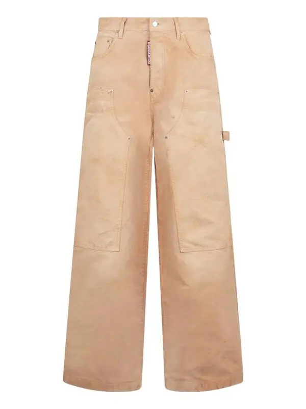 Dsquared2 Garment Dyed Baggy Carpenter Jeans - Light Brown