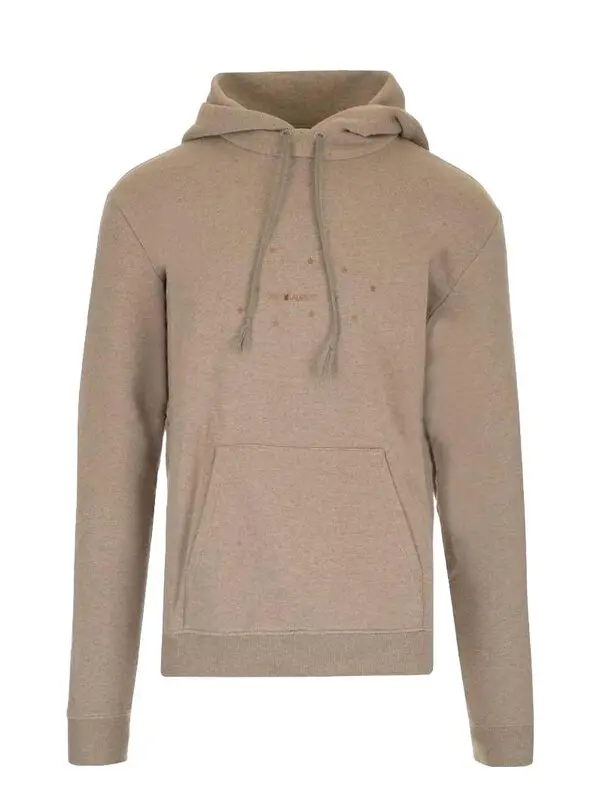 Saint Laurent Hooded Sweater With Drawstring - Nude