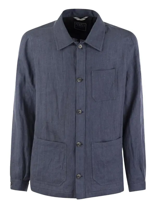 Fedeli Bristol Linen Jacket - Black