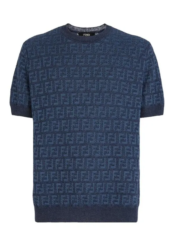 Fendi All-over Ff Motif Crewneck Jumper - Blue