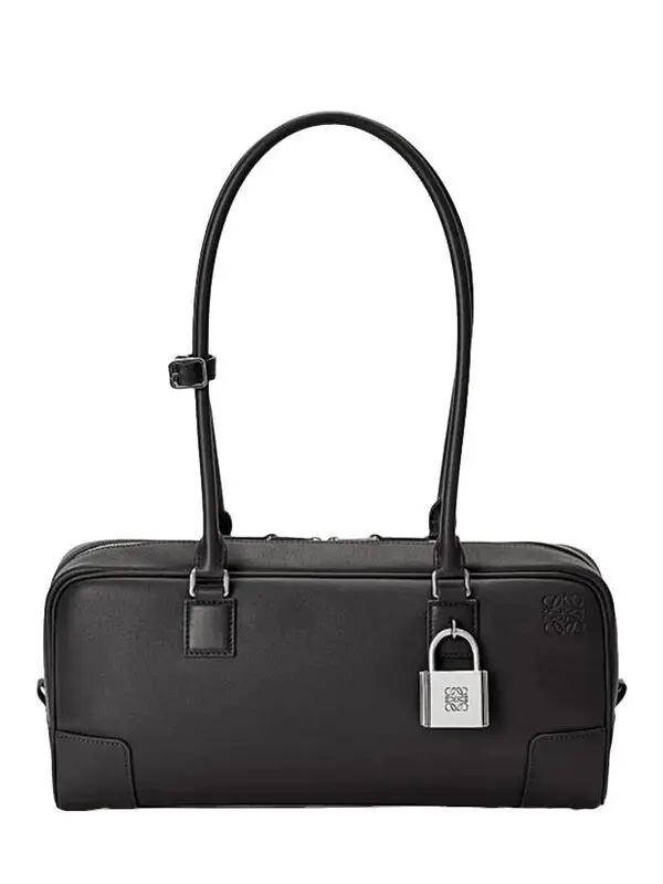 Loewe Amazona 31 Cropped Bag In Shiny Calfskin - Black