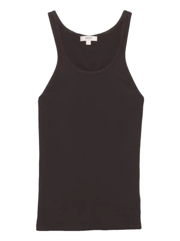 AGOLDE Sleeveless Ribbed Knit Tank Top - Black