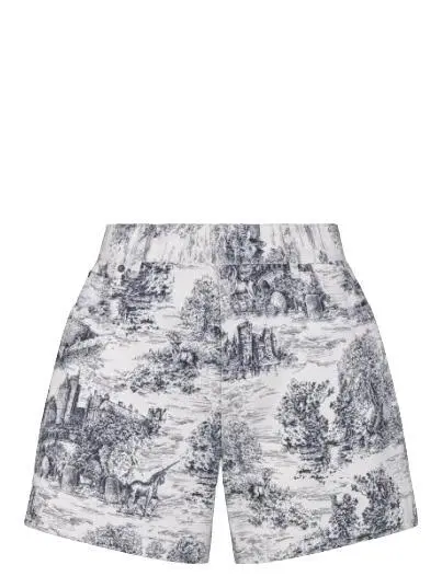 Dior Toile De Jouy Scotland Patterned Shorts - Gray