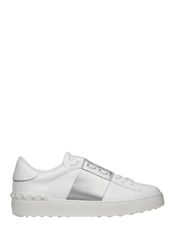 Valentino Garavani Open Sneaker With Metallic Stripe - White