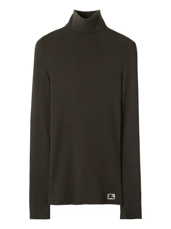 Burberry Equestrian Knight Roll-neck Knitted Jumper - Black