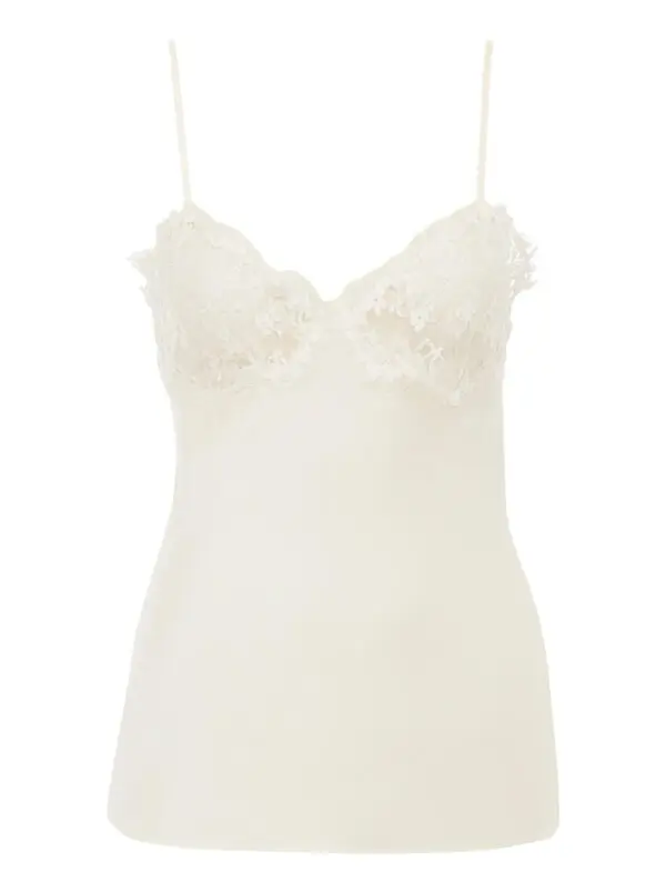 Chloé Lace Detail Camisole Top - White