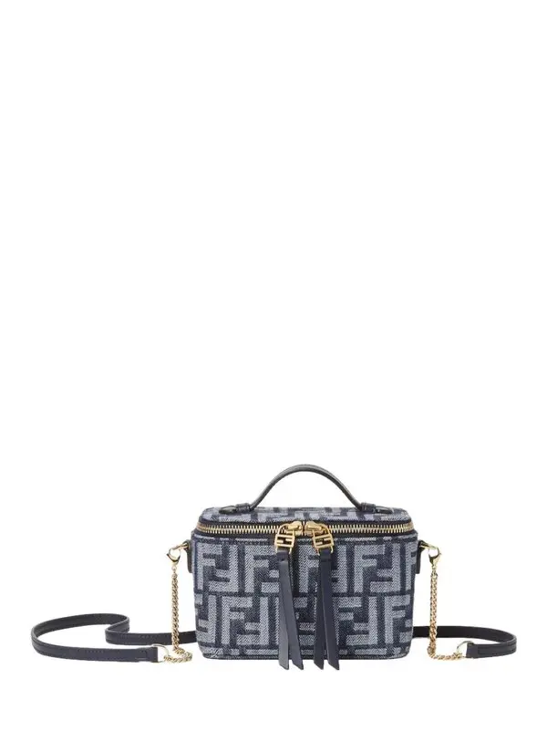 Fendi Vanity Ff Jacquard Mini Shoulder Bag - Gray