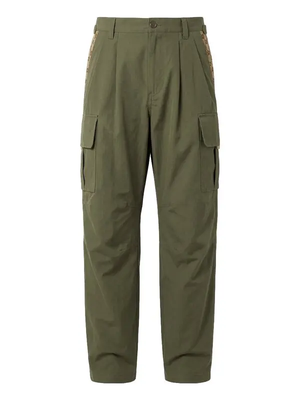 Gucci Wide-leg Cargo Pants With Monogram Detail - Green