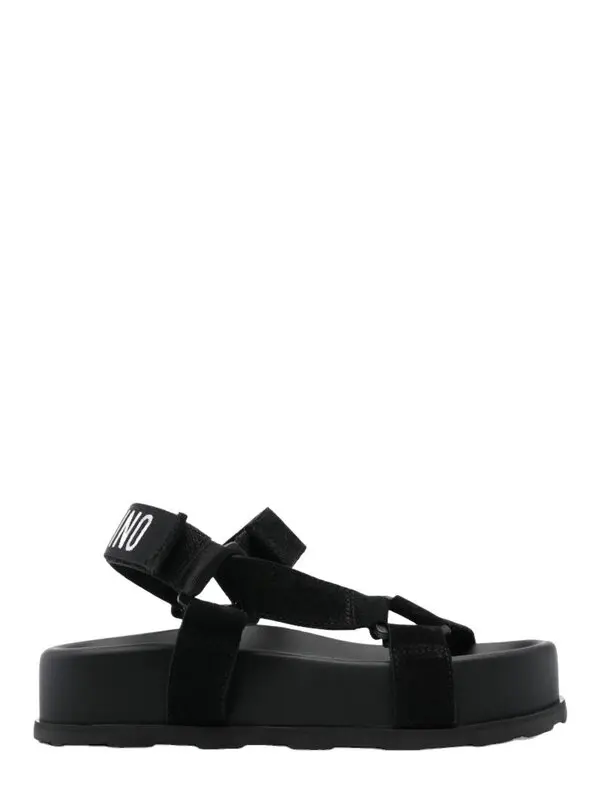 Moschino Open-toe Sandals With Touch-strap Fastening - Black