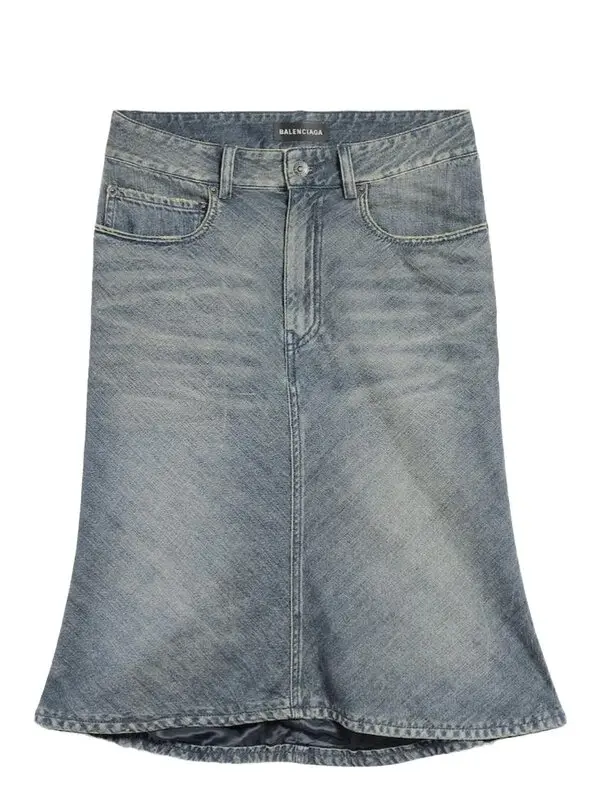 Balenciaga Godet Mini Skirt - Blue