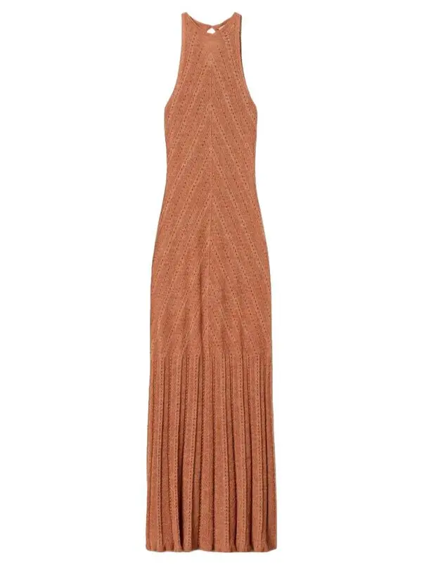 TWINSET Lurex-detail Maxi Dress - Brown