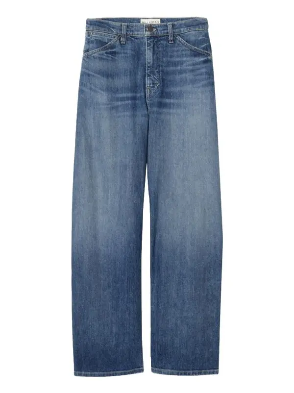 NILI LOTAN Belt-lined Denim Trousers - Blue