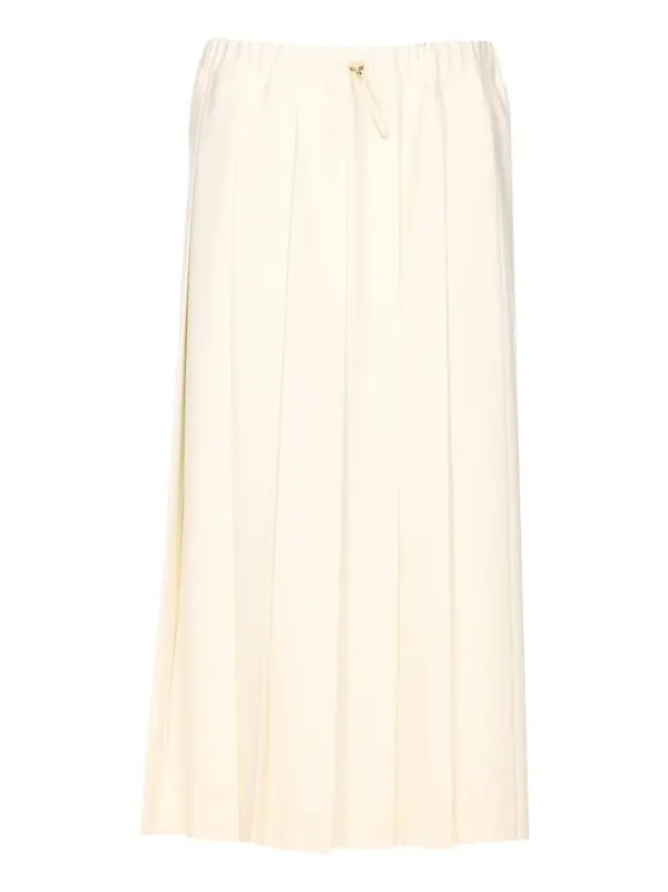 Fabiana Filippi Pleated Midi Skirt With Elasticated Waistband - White