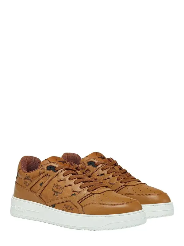 Mcm Neo Derby Visetos Lace-up Sneakers - Brown