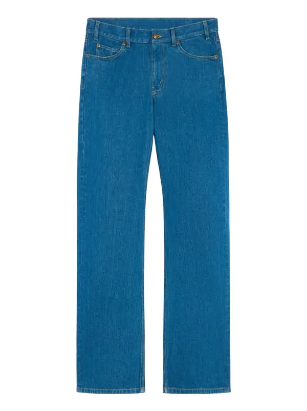 Celine Flared Jeans In Cotton Denim - Blue