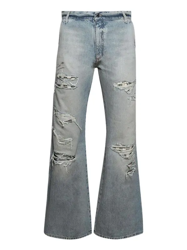 Amiri Distressed Bootcut Jeans - Agedindigo