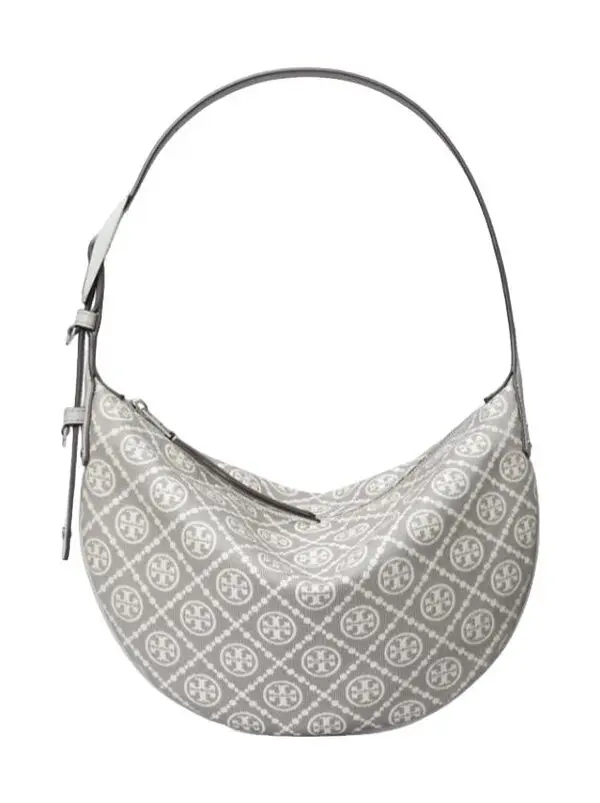Tory Burch T Monogram Utility Small Balloon Bag - Gray