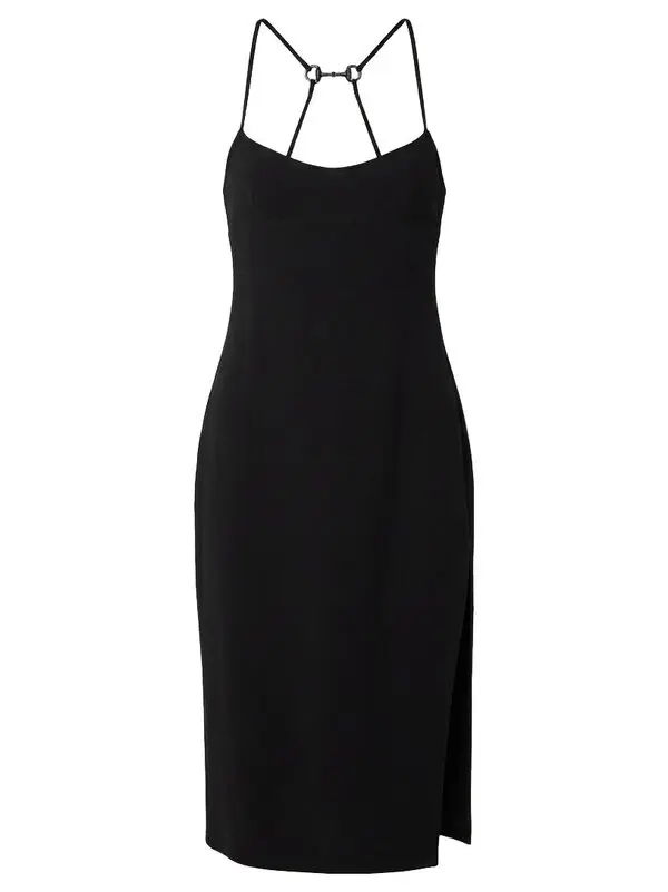 Gucci Silk Dress With Crystal Horsebit Detail - Black