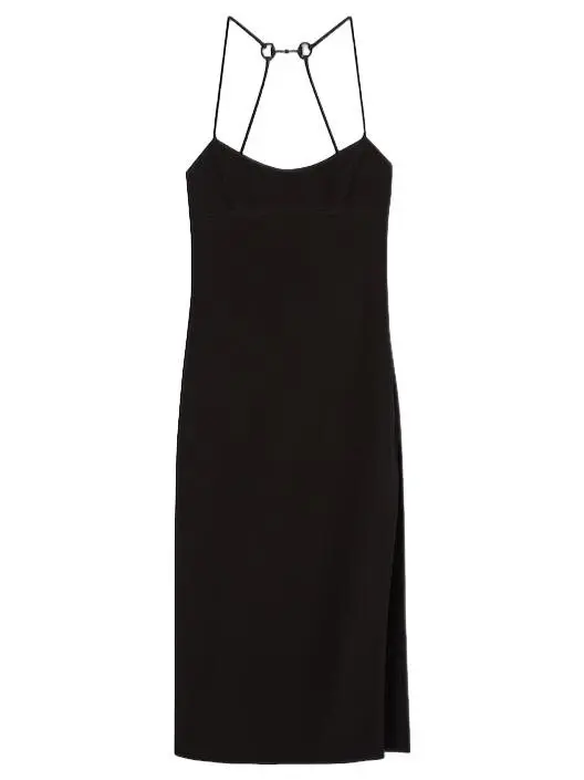 Gucci Horsebit Embellished Midi Dress - Black