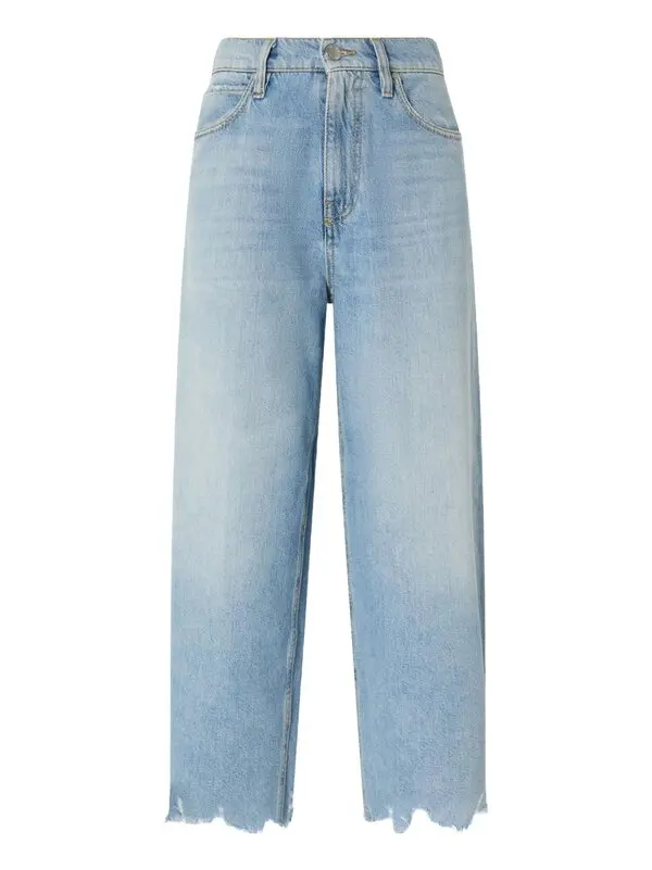 Pinko Frayed Hem Baggy Jeans - Light Blue
