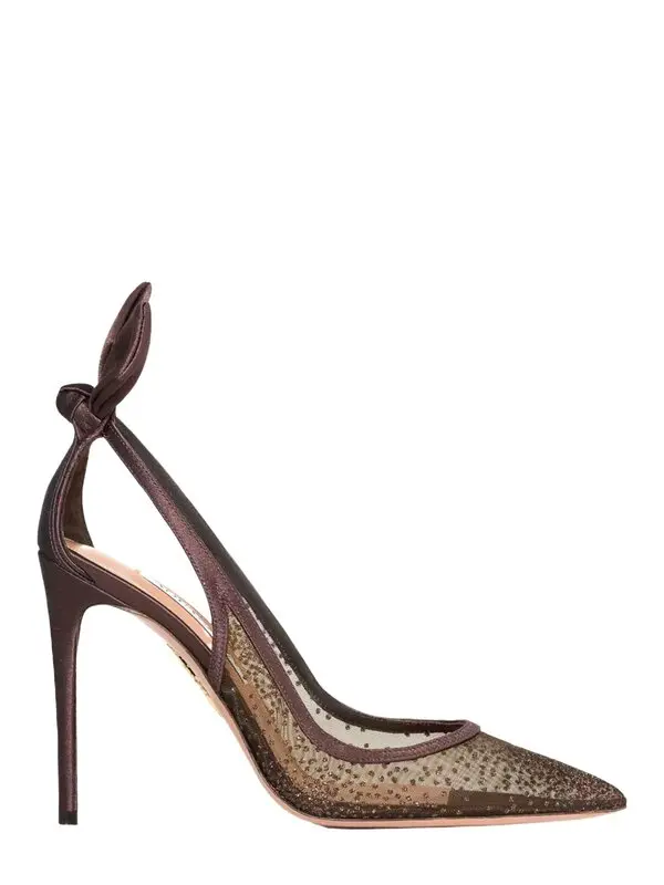 AQUAZZURA Bow Heeled Pumps - Brown