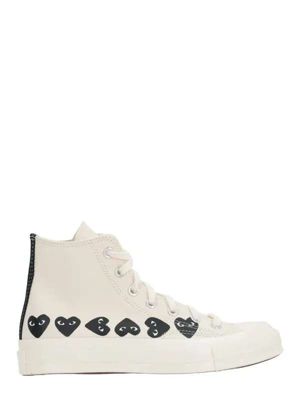 CONVERSE X COMME DES GARONS PLAY Chuck Taylor All-star High Top Sneakers With Heart Print - White